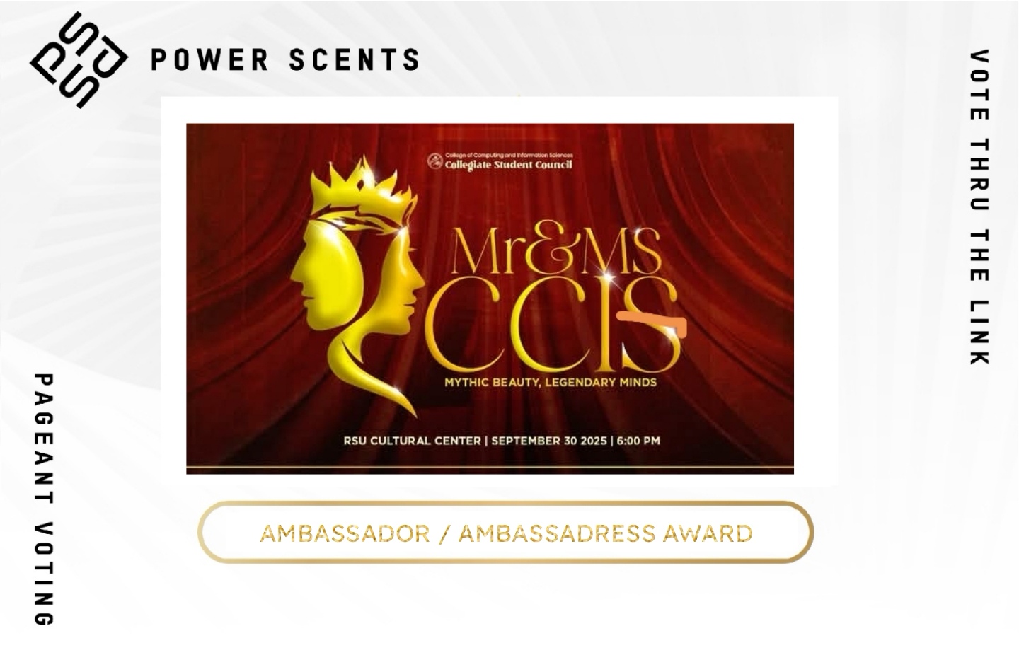 Mr & Ms CCIS 2025 - Power Scents Award - Pageant Vote PH