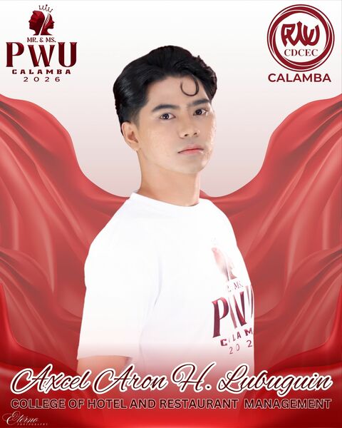 Axcel Aron H. Lubuguin - Mr & Ms PWU Calamba 2026 - Pageant Vote PH